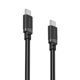 Hama USB-Kabel &raquo;USB-C Ladekabel 2 m schwarz&laquo; USB-C 200 cm Schnellladen, 480 Mbit/s, 60 W Leistung, breite Kompatibilit&auml;t schwarz Hochwertige Verarbeitung 