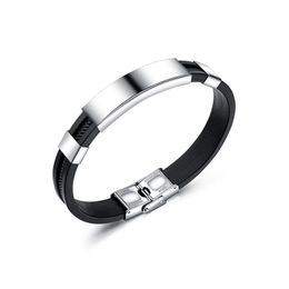 Firetti Herren Armband &raquo;Schmuck Geschenk Armschmuck Armkette&laquo; schwarz 21,5cm, Edelstahl Kautschuk