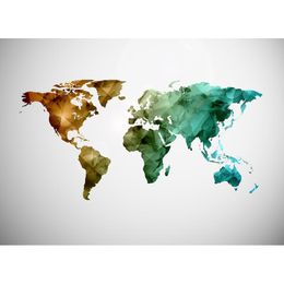 Livingwalls living walls Fototapete &raquo;Designwalls World Graphic 1&laquo; glatt Vlies, Wand, Schr&auml;ge, Decke bunt Vlies B/L: 3,5m x 2,55m