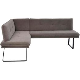 K+w Komfort & Wohnen K+W Komfort & Wohnen Eckbank 1 Stk. tlg. Polstereckbank in Spitzkissenoptik, Sitz und R&uuml;cken gesteppt braun B/H/T: 157cm x 87cm x 207cm, Flachgewebe 
