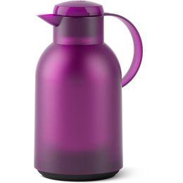 Emsa Isolierkanne &raquo;Samba&laquo; 1,5 l XXL-Modell, zeitloses Design, einfacher Knopfdruck, 24h kalt, 12h warm lila Glas, Kunststoff 1,5 l