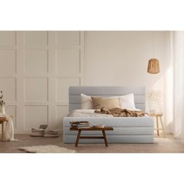 Home Affaire Polsterbett &raquo;Merrit&laquo; Quernaht im Kopf- und Fu&szlig;teil, in 5 Breiten, auch in 220 cm L&auml;nge beige Struktur (70% recyceltes Polyester, 30% 