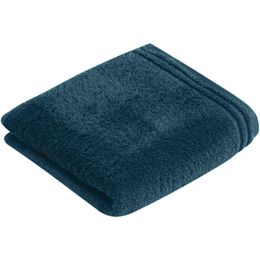 Vossen Badetuch &raquo;Calypso Feeling&laquo; mit schmaler Bord&uuml;re, aus 100% hochwerter Baumwolle, Vegan, einfarbig blau Walkfrottee, Obermaterial: 100% Baumwolle B/L: 