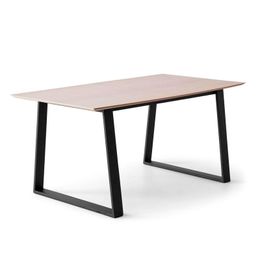 Esstisch &raquo;Meza Designtisch mit Auszugsfunktion und 2 Einlegeplatten&laquo; bootsf&ouml;rmige Tischplatte MDF,Trapez gestell, in zwei Breiten beige Tischplatte: 