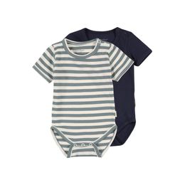 Minymo Body Jungen Gr&ouml;&szlig;e 80 beige / taubenblau / dunkelblau