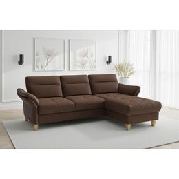 Sit & More sit&more Ecksofa &raquo;Pamela, L-Form, B:230 cm&laquo; mit Federkern 100% Polyester B/H/T: 230cm x 90cm x 164cm, Luxus-Microfaser Florence, Recamiere rechts, 