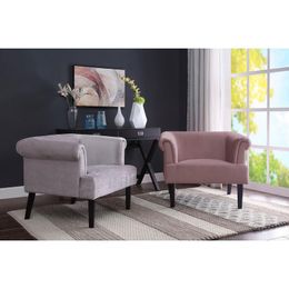ATLANTIC HOME COLLECTION OTTO home Sessel &raquo;Charlie&laquo; Loungesessel mit Wellenunterfederung rosa Samtvelours (100% Polyester) Samtvelours, B/H/T: 86cm x 70cm x 74cm