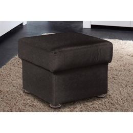 Sit & More sit&more Hocker &raquo;Benson&laquo; schwarz Luxus-Kunstleder;NaturLeder (der Sockel ist in passendem Kunstleder bezogen);Luxus-Microfaser Altara Nubuck B/H/T: 