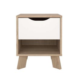 Home Affaire Nachtkommode &raquo;Ikast, Nachttisch, Nachtschrank, Beistelltisch, Abstelltisch&laquo; 1 Schublade, Eingriffsmulden, Breite 40 cm, H&ouml;he 47 cm wei&szlig; 