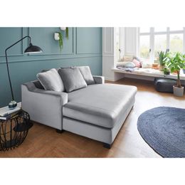 ATLANTIC HOME COLLECTION OTTO home Big-Sofa &raquo;Nobel&laquo; Megasessel, Loveseat, inkl. 5 R&uuml;ckenkissen, frei im Raum stellbar grau B/H/T: 158cm x 89cm x 173cm, Samtvelours