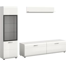Home Affaire Wohnwand &raquo;FLORENZ, 3-teilige Wohn-Kombination, hochwertige MDF-Front&laquo; Set, Set, best. aus: 1 Vitrine, 1 Lowboard, 1 Wandboard, 3 Stk. tlg