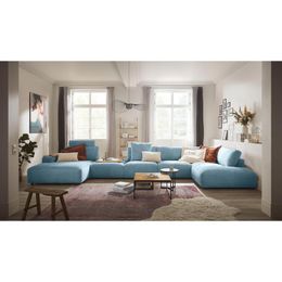 Musterring Wohnlandschaft &raquo;Lucia viel Platz, bequem, U-Form&laquo; Cord-Bezug, inklusive Kopfst&uuml;tze, Gesamtbreite 524 cm blau B/H/T: 504cm x 81cm x 204cm, Cord, 