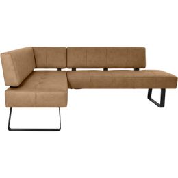 K+w Komfort & Wohnen K+W Komfort & Wohnen Eckbank &raquo;Spider II&laquo; Sitzsteppung, bequem durch Sandwichbauweise, 2 Stellma&szlig;e braun B/H/T: 165cm x 88cm x 195cm, Microfaser 1, 
