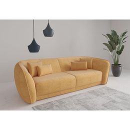 Sit & More sit&more Big-Sofa &raquo;Neapel&laquo; gelb 100% Polyester B/H/T: 290cm x 86cm x 121cm, Chenille, ohne Kissen