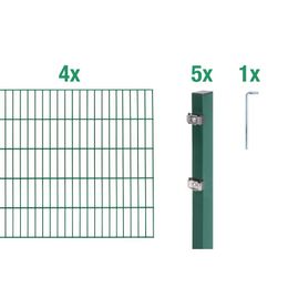 Alberts Doppelstabmattenzaun &raquo;Grundset&laquo; H&ouml;he: 80-200 cm, Gesamtl&auml;nge: 4-30 m, zum Einbetonieren Stahl H/L: 180cm x 8m