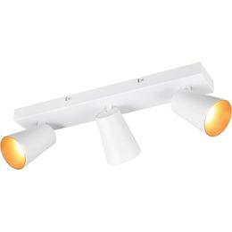 Trio Leuchten Deckenstrahler &raquo;SHARP, Spot mehrflammig exkl GU10 max 10W schwenkbar & drehbar&laquo; GU10 1 Stk. warmwei&szlig; - kaltwei&szlig; Schirm innen gold, 
