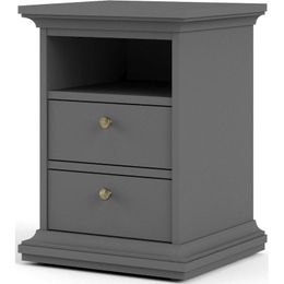 Home Affaire Nachttisch &raquo;Paris, Nachtkommode, Nachtschrank, Beistelltisch, elegant&laquo; Mit 2 Schubladen & 1 Einlegeboden, Landhausstil, runde Griffe, 