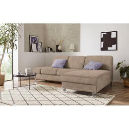 Sit & More sit&more Ecksofa &raquo;Clio L-Form&laquo; optional Schlaffunktion oder Vorziehsitz und Bettkasten, Federkern beige B/H/T: 246cm x 89cm x 165cm, Microfaser, 