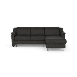 Sit & More sit&more Ecksofa &raquo;Freetown L-Form&laquo; inklusive Kopfteilverstellung und komfortablem Federkern grau B/H/T: 257cm x 84cm x 166cm, Luxus-Microfaser, 