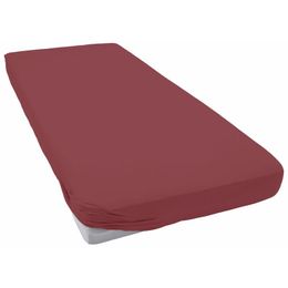 Irisette Spannbettlaken &raquo;MERKUR&laquo; w&auml;rmender Feinbiber aus reiner Baumwolle rot Feinbiber, Obermaterial: 100% Baumwolle B/L: 100cm x 200cm, 1 Stk., Feinbiber, 