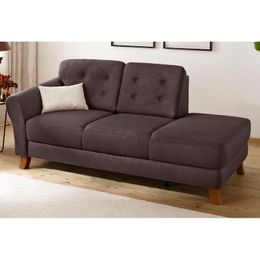 OTTO home Recamiere &raquo;Trondheim&laquo; freistehend, mit Federkern, Knopfheftung im R&uuml;cken braun Luxus-Microfaser Lederoptik (100% Polyester);Struktur weich (