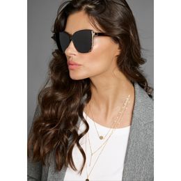 Laura Scott Damen Sonnenbrille mit glitzernden und goldfarbenden Details - NEW braun Einheitsgr&ouml;&szlig;e