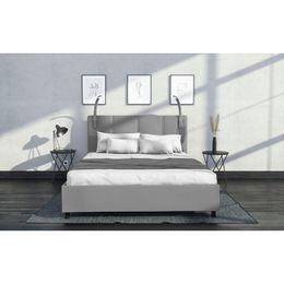 Westfalia Schlafkomfort Polsterbett mit LED-Beleuchtung grau Bezug Bett: Kunstleder 100% Polyurethan;Bonnell-Federkernmatratze: 51% Polypropylen, 39% Polyester, 10% Baumwolle