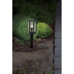 N&auml;ve n&auml;ve Au&szlig;en-Stehlampe &raquo;AILA&laquo; E27 1 Stk. Sockelleuchte, eckig, exkl. 1x E27 60W, Glas, Aluminium, schwarz schwarz 1, H: 80cm, 1 Stk.