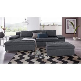 OTTO home Ecksofa &raquo;Labene L-Form&laquo; wahlweise mit Schlaffunktion und Bettkasten, auch als XXL-Variante grau Struktur fein (95% Polyester, 5% Polyamid);