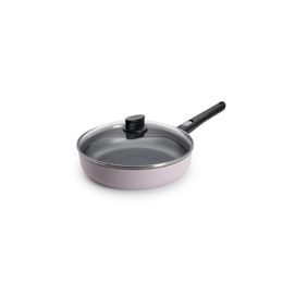 Woll Bratpfanne &raquo;MADE IN GERMANY - Ecolour, Hochrandpfanne &Oslash; 28 cm inkl. Deckel&laquo; Aluminiumguss Set, 2 tlg. abnehmbarer Stiel rosa &Oslash; 28cm + H&ouml;he 7cm