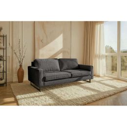 OTTO home 3-Sitzer &raquo;Pinto, 206 cm, Cord, Chenille, Lederoptik&laquo; mit Keder, schwarze Metallf&uuml;&szlig;e, Wellenunterfederung 100% Polyester B/H/T: 206cm x 85cm 