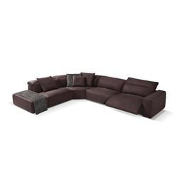 Egoitaliano Ecksofa &raquo;Beverly, extravangantes Designsofa mit erstklassigem Sitzkomfort&laquo; wahlweise mit elektrischer Relaxfunktion, Kopfteilverstellung braun Leder 