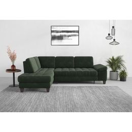 Sit & More sit&more Ecksofa &raquo;Westham L-Form&laquo; mit Ottomane, mit oder ohne Schlaffunktion, Bettkasten, Verstellung gr&uuml;n 90% Polyester 10%Polyamid B/H/T: 261cm x 