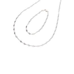 Firetti Damen Ketten und Armband Set &raquo;Multipack Schmuck Geschenk Silber 925 Armkette Halskette Pl&auml;ttchen&laquo; (Set, 2 tlg.) silber Einheitsgr&ouml;&szlig;e