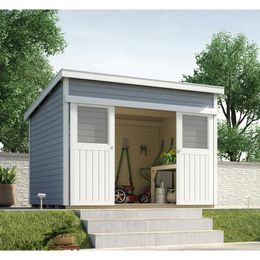 Weka Gartenhaus &raquo;225 Gr.1&laquo; grau Massivholz Fu&szlig;boden im Gartenhaus, ohne Dacheindeckung