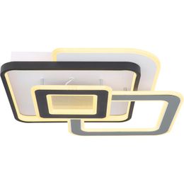 Globo LIGHTING Deckenleuchte &raquo;BRIENNA&laquo; LED-Modul 1 Stk. Warmwei&szlig; Deckenlampe Wohnzimmer-Leuchte Schlafzimmer-Leuchte Flur K&uuml;che schwarz-wei&szlig; H: 8cm, 1