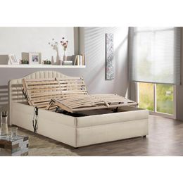 Maintal Polsterbett beige Liegefl&auml;che L&auml;nge B: 200cm x 140cm, Motorrahmen,mit Fleckschutz, Tonnentaschen-Federkernmatratze H2
