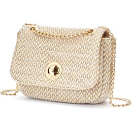 Vivance Damen Umh&auml;ngetasche &raquo;Minibag, Henkeltasche, Crossbody Bag, Strandtasche, Schultertasche&laquo; Handtasche Damen zum Umh&auml;ngen in Bast-Optik mit 