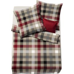 Fleuresse Bettw&auml;sche &raquo;Lech 3742&laquo; 3 Stk. Edelflanell, Baumwolle, in Gr. 135x200, 155x220, 200x200cm rot Flanell, Obermaterial: 100% Baumwolle B/L: 