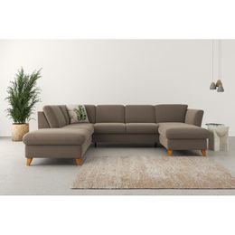 Home Affaire Wohnlandschaft &raquo;Trelleborg U-Form&laquo; Federkern-Polsterung, wahlweise mit Schlaffunktion und Stauraum beige 100% Polyester B/H/T: 307cm x 