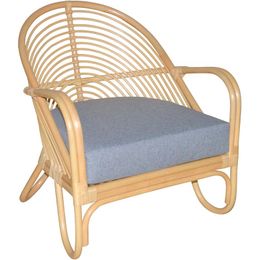 HOFMANN LIVING AND MORE Loungesessel Inklusive extra stark gepolsterten Sitzkissen, 1 Stk. tlg. Handgeflochten beige Bezug 100% Polyester Polyester, B