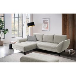 exxpo - sofa fashion Ecksofa &raquo;Bellini, Materialmix oder komplett Struktur, Breite 268cm, bequem&laquo; bequem und modern, Chenille-Struktur Bezug, L-Form 