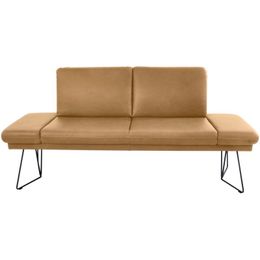 K+w Komfort & Wohnen K+W Komfort & Wohnen Essbank &raquo;Pego Polsterbank&laquo; Seitenteilverstellung, wahlweise in 206 oder 226cm, Echtleder Bezug gelb B/H/T: 206cm x 88cm x 66cm, 