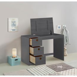 OTTO home Kinderschreibtisch &raquo;Alpi&laquo; Kiefernholz, Wangengestell, mit 3 Schubk&auml;sten, Tischbreite 100 cm grau B/H/T: 70cm x 75cm x 50cm