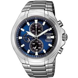 Citizen Herren Chronograph Armbanduhr, Herrenuhr, Solar, Stoppfunktion, Titan, Saphirglas silber Einheitsgr&ouml;&szlig;e