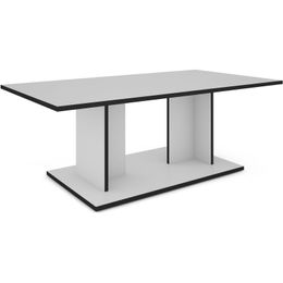 ByLiving Couchtisch &raquo;TOM&laquo; Eiche-Optik oder Wei&szlig;, Kante schwarz, Belastbarkeit 40 kg, B: 110 cm B/H/T: 110cm x 40cm x 60cm