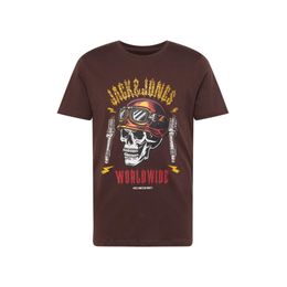 Jack & Jones JACK & JONES Shirt 'Captain' male size S Chocolate / Yellow / Light grey / Blood red