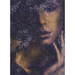 Komar Vliestapete &raquo;Vlies - Lace - Gr&ouml;&szlig;e 184 x 248 cm&laquo; bedruckt glatt Wohnzimmer, Schlafzimmer schwarz B/L: 184m x 248m, Rollen: 1