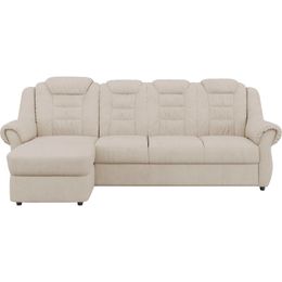 Home Affaire Ecksofa &raquo;Boston L-Form&laquo; mit hoher R&uuml;ckenlehne, wahlweise mit Schlaffunktion beige 100% Polyester B/H/T: 262cm x 102cm x 165cm, Struktur 