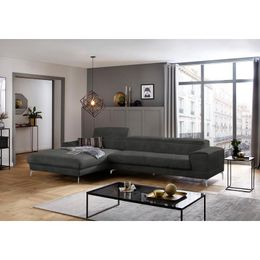 W.Schillig Ecksofa &raquo;piedroo, Designsofa mit tollem Sitzkomfort, bequem und elegant, L-Form&laquo; Kopfteilverstellung, wahlweise mit Sitztiefenverstellung, 